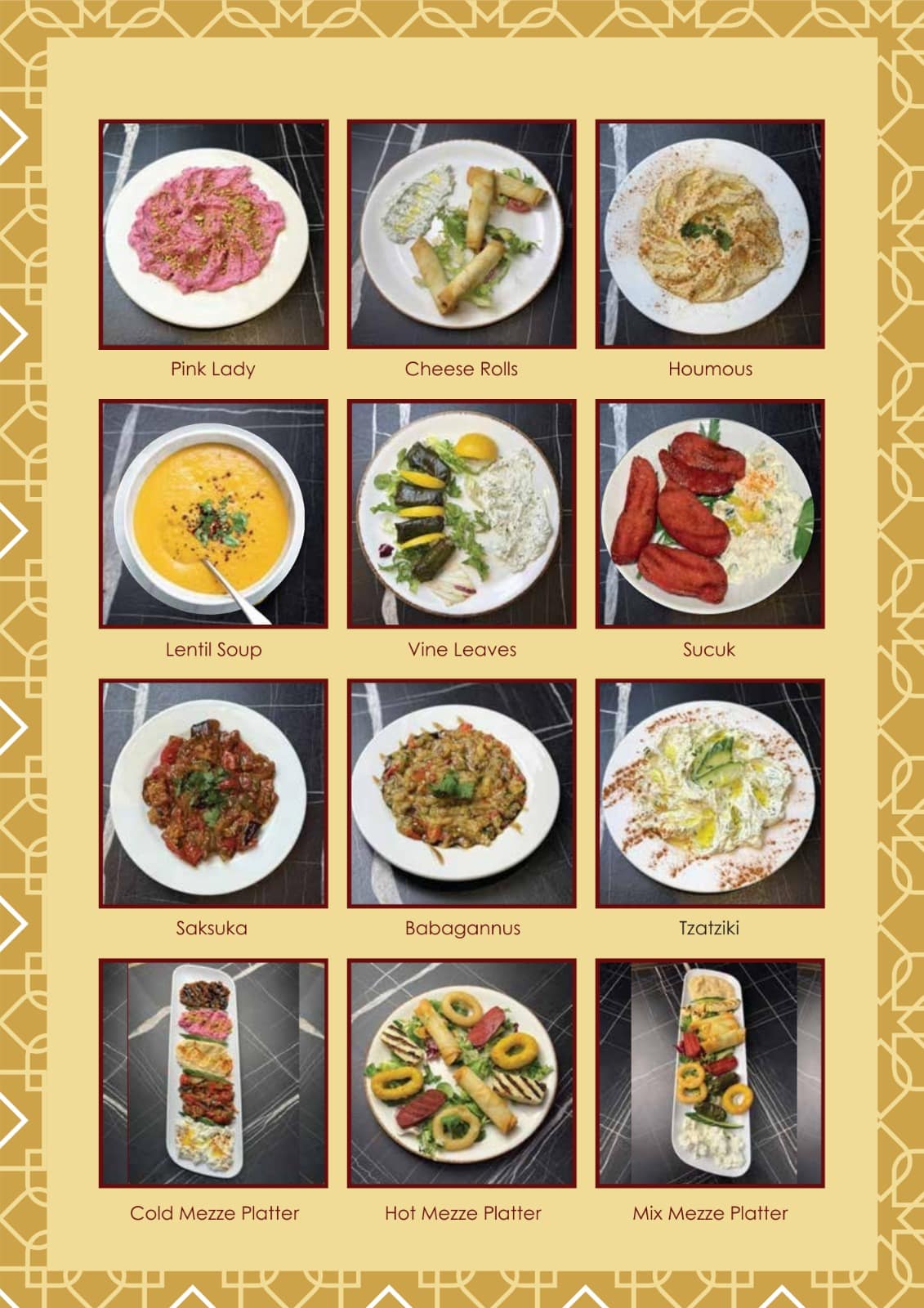 Main Menu - Sultanahmet Grill