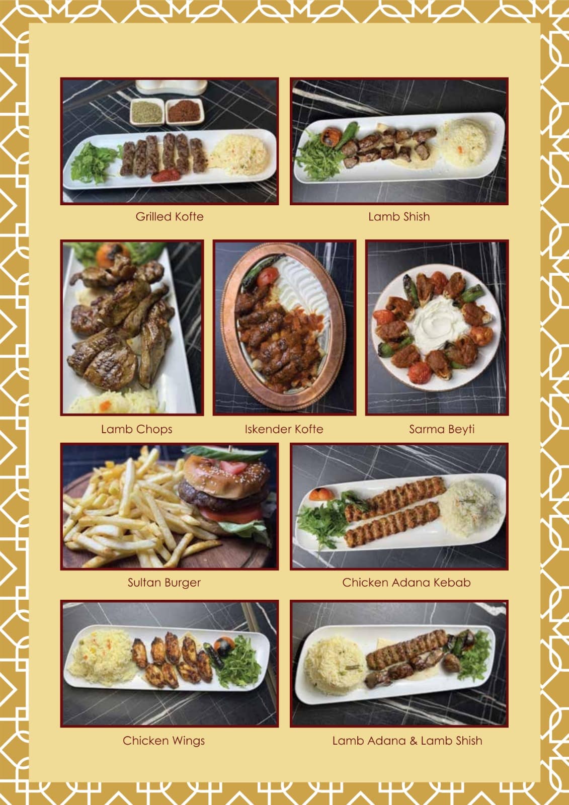 Main Menu - Sultanahmet Grill