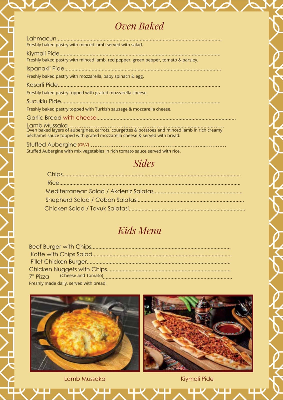 Main Menu - Sultanahmet Grill