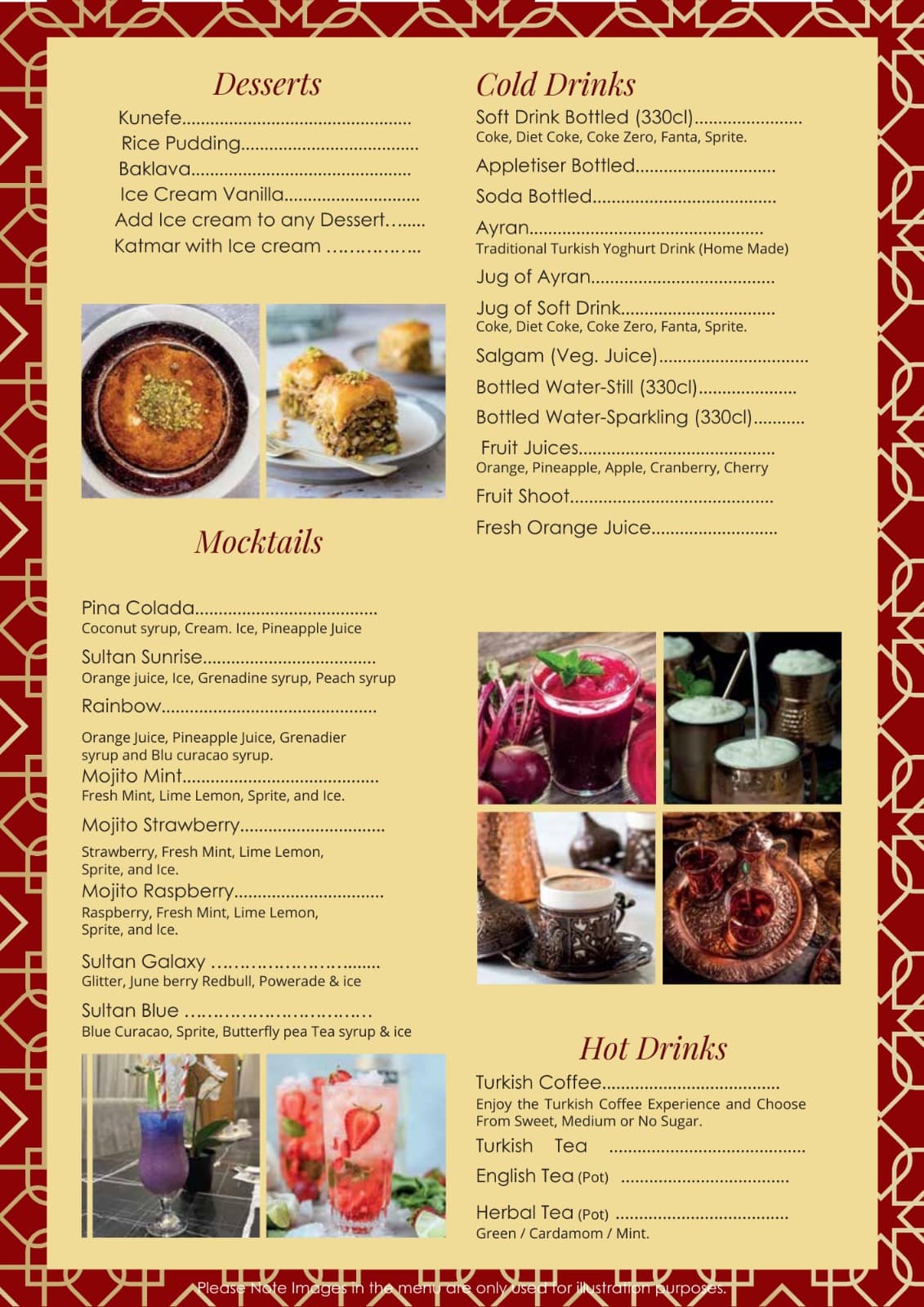 Main Menu - Sultanahmet Grill